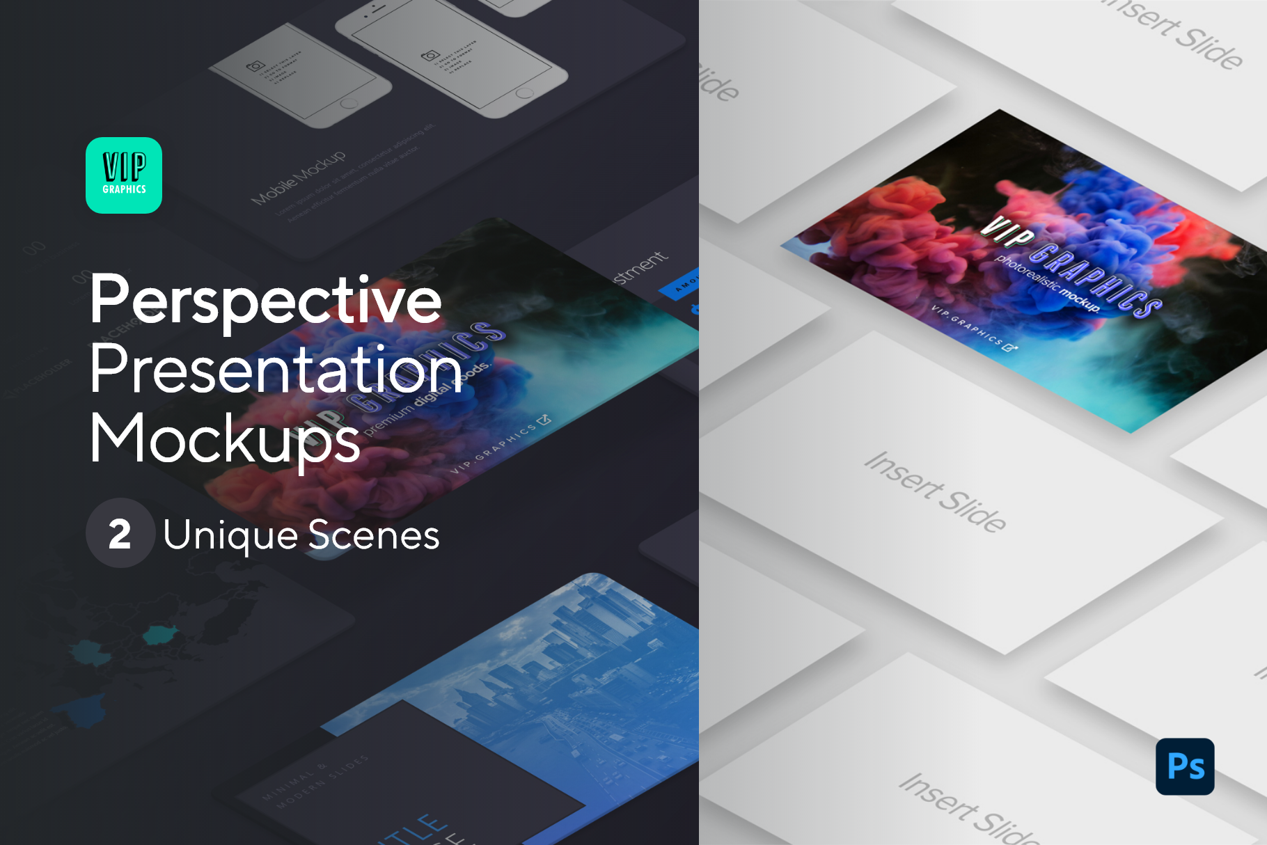 Perspective Showcase Mockup – VIP Graphics