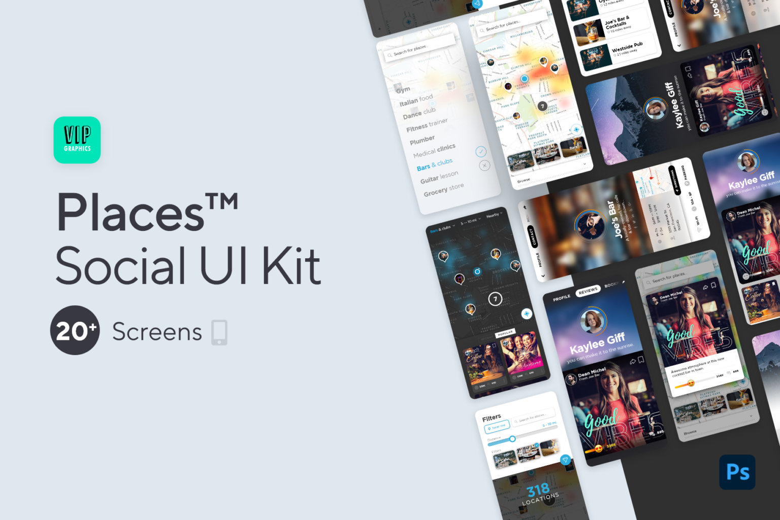Places™ UI Kit — Social Media & Maps – VIP Graphics