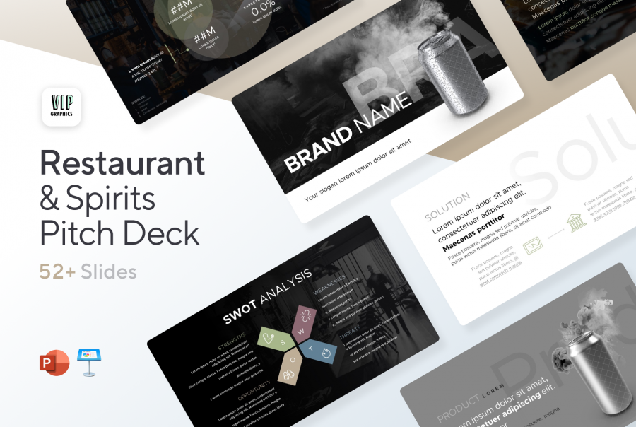 Liquor & Spirits Pitch Deck Template – VIP Graphics