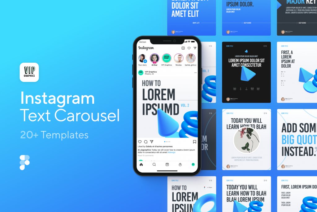 Creative Instagram Carousel Template for Figma – VIP Graphics