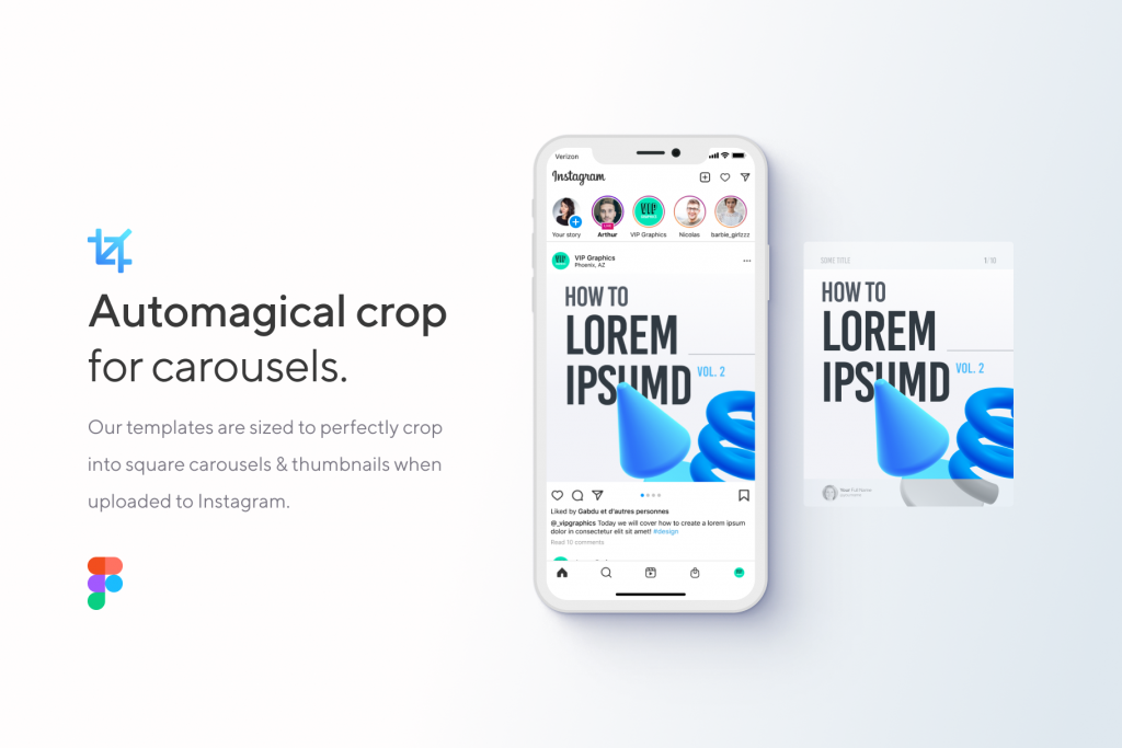 Creative Instagram Carousel Template for Figma – VIP Graphics