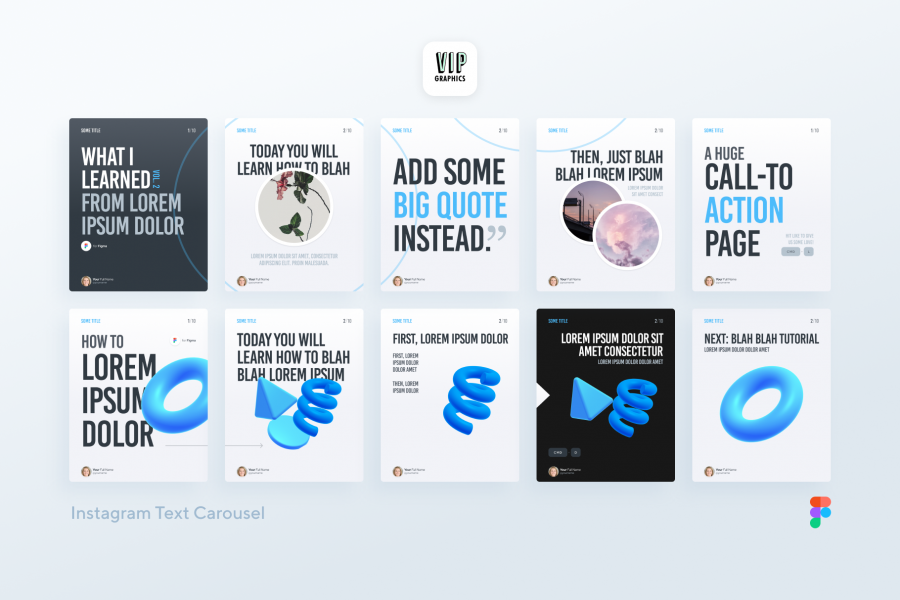 Creative Instagram Carousel Template for Figma – VIP Graphics