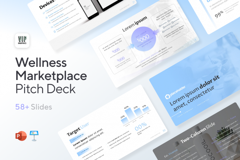 Wellness Marketplace Pitch Deck Template – VIP Graphics