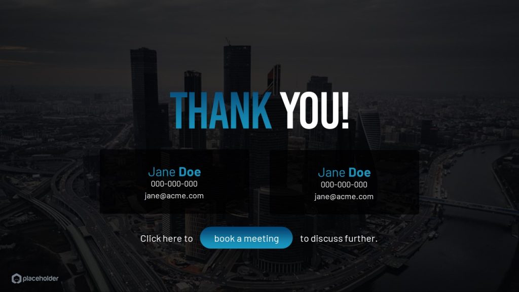 How-to create a pitch deck: Contact slide – VIP Graphics