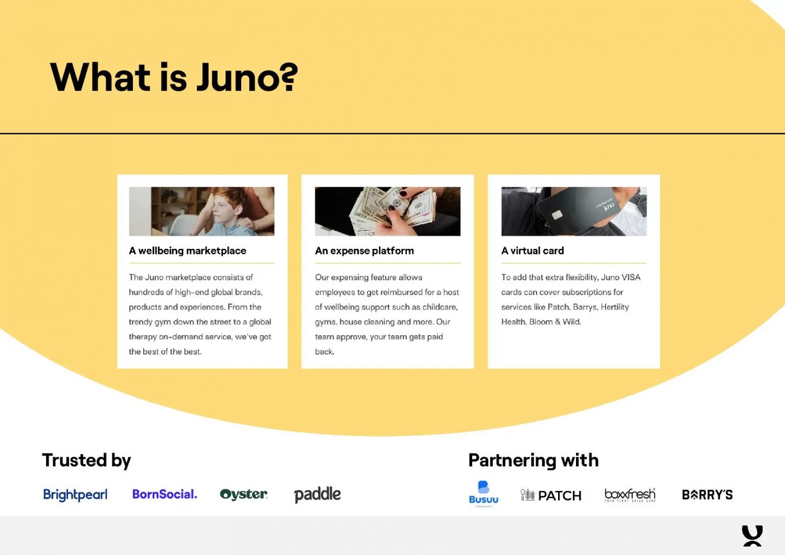 Juno pitch deck: $4 million for employee wellness benefits
