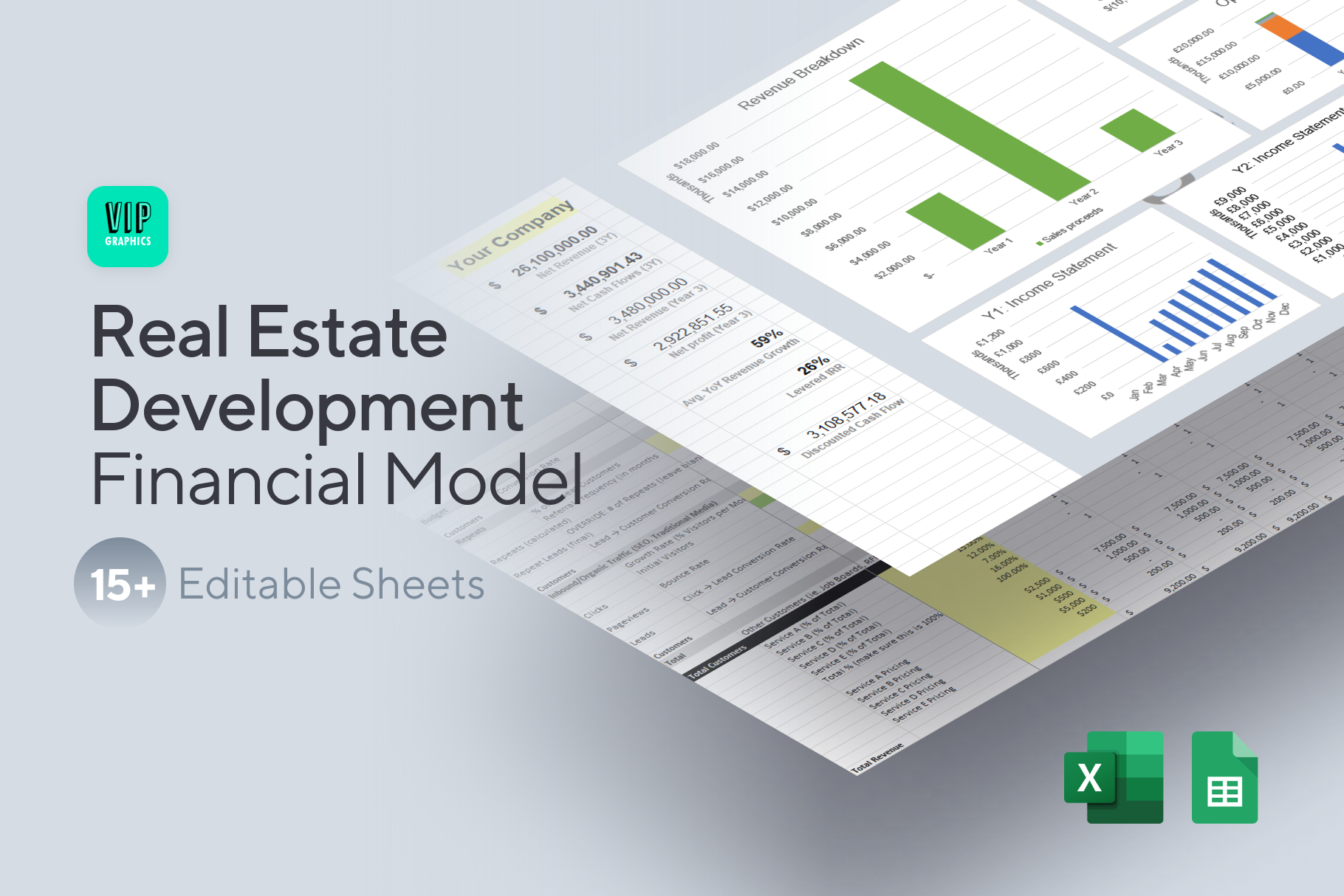 Real Estate Development Financial Model Template VIP Graphics