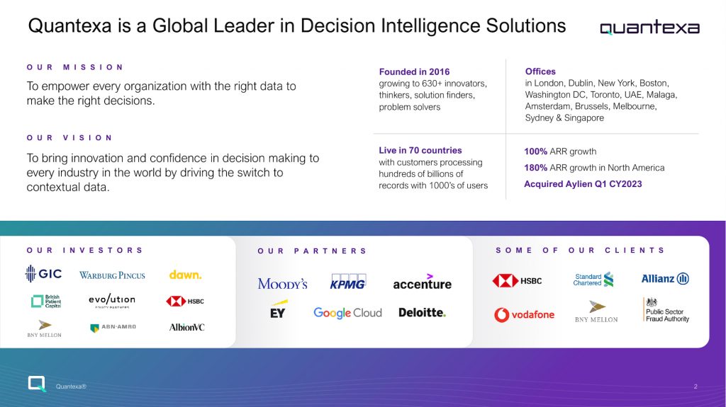 Quantexa pitch deck: $129M for data intelligence