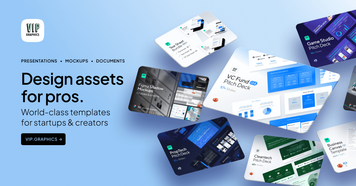 VIP Graphics – world-class templates for startups & creators.